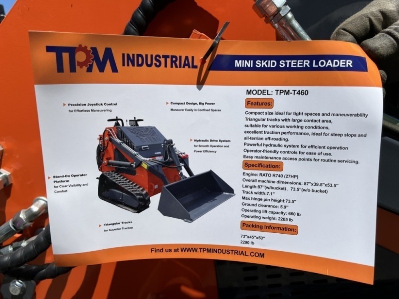 2024 TPM T460 Mini Compact Track Loader | J. Stout Auction