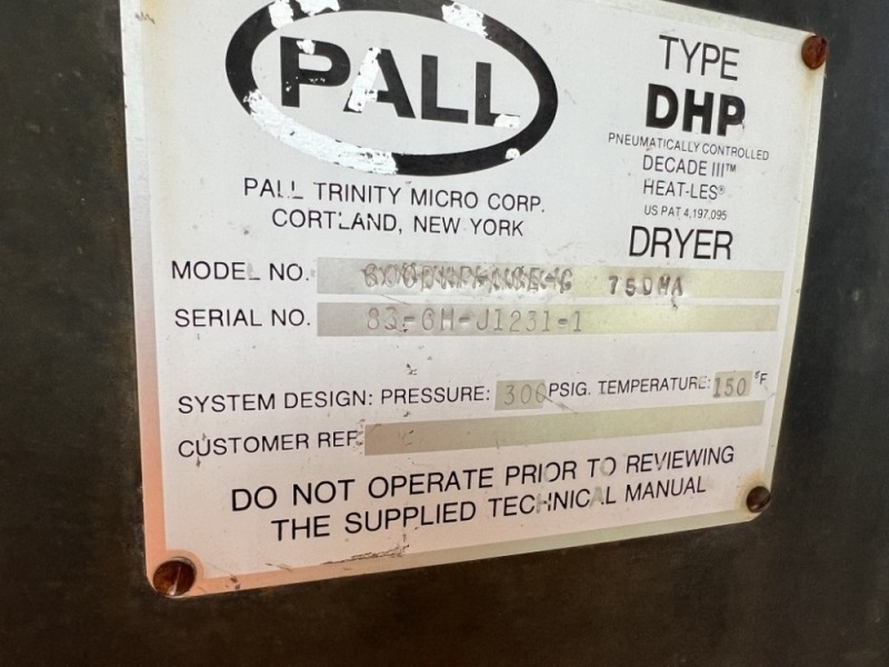 1987 Pall 75 DHA Compressed Air Dryer | J. Stout Auction