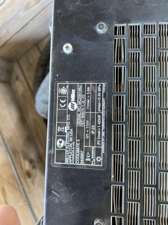 Miller Coolmate 3 Coolant System | J. Stout Auction