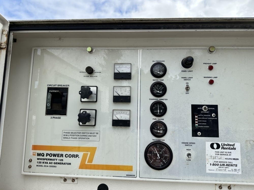 2009 MQ Power DCA125SSIU Towable Generator | J. Stout Auction