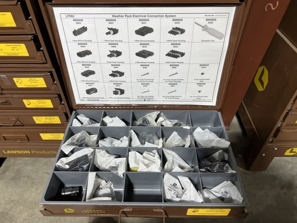 Bolt Bins (5), Hose Clamp Rack, Cabinet | J. Stout Auction